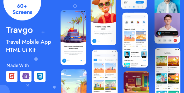 Travgo - Travel Mobile App HTML Template by Website_Stock | ThemeForest